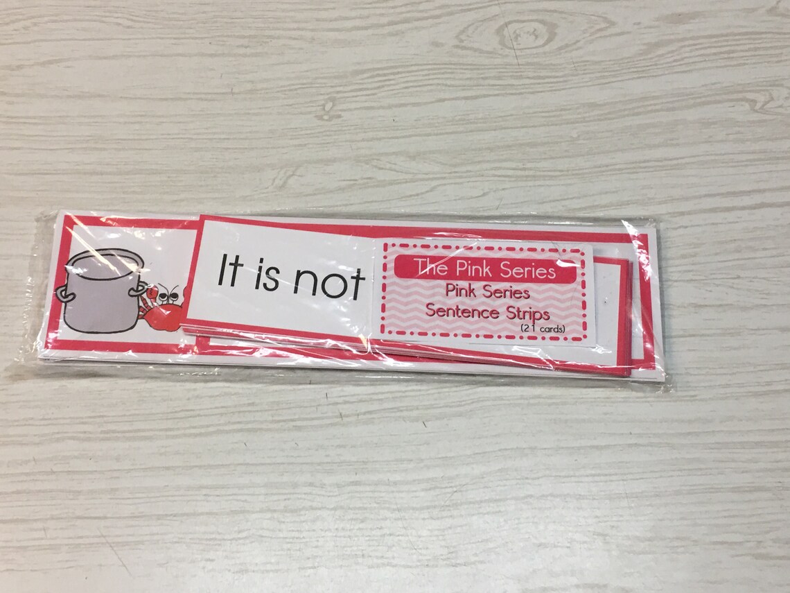 The Pink Series - Matching Sentences Strips (21 Strips) - Montessori ...