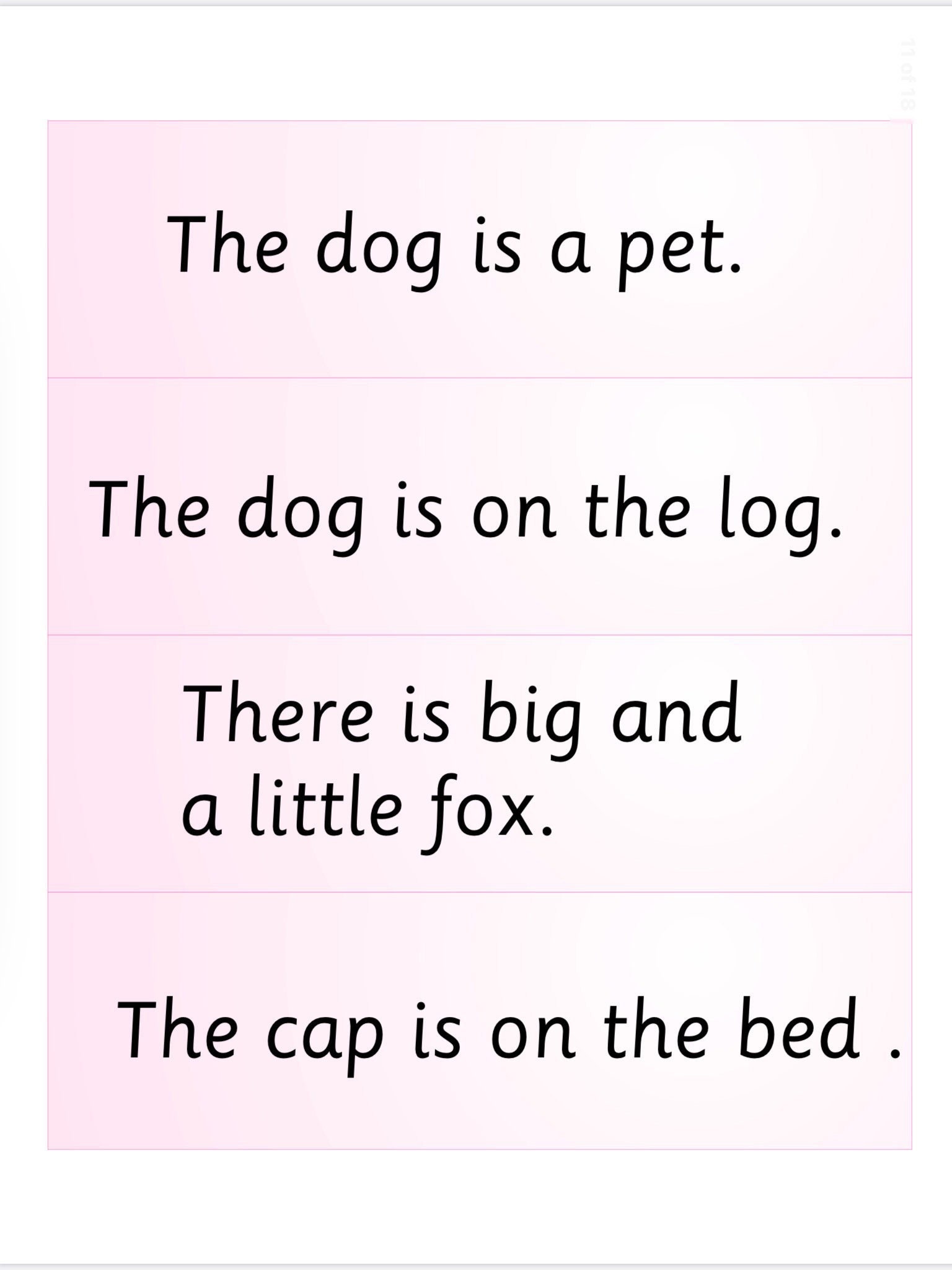 PINK SERIES Montessori Activity Reading Sentences Educational Material ...