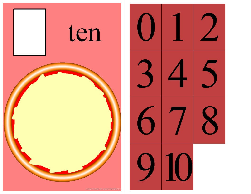 INSTANT DOWNLOAD - Pepperoni Pizza Counting 0 -10 Mats - Learning ...