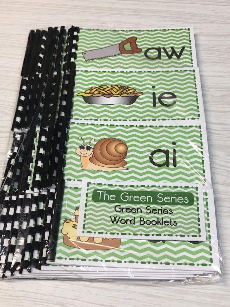 The Green Series - 36 Phonograms Word Booklets LAMINATION - Montessori ...