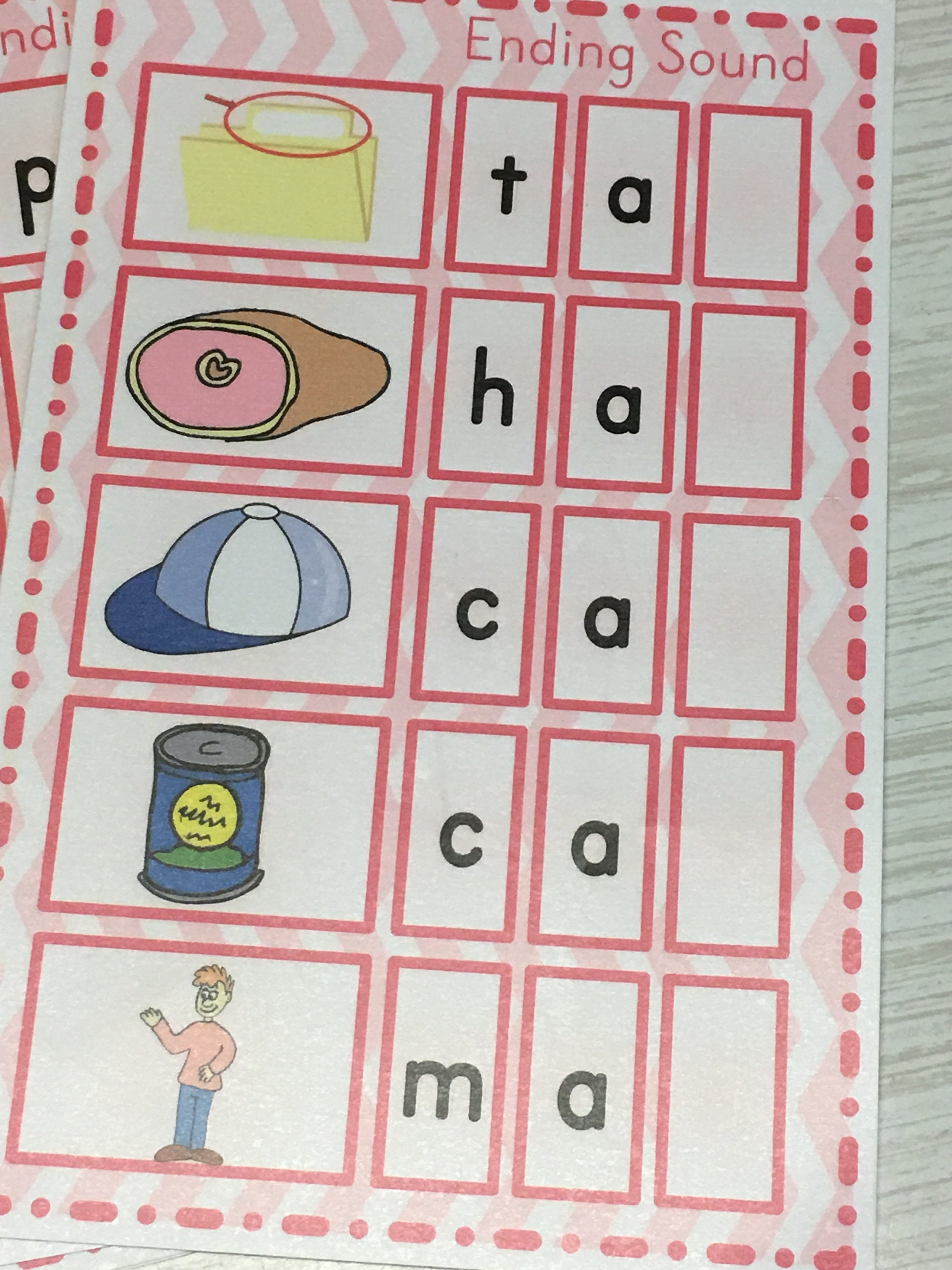 The Pink Series - Ending Sound Set (20 Wipewriter Cards ) - Montessori ...