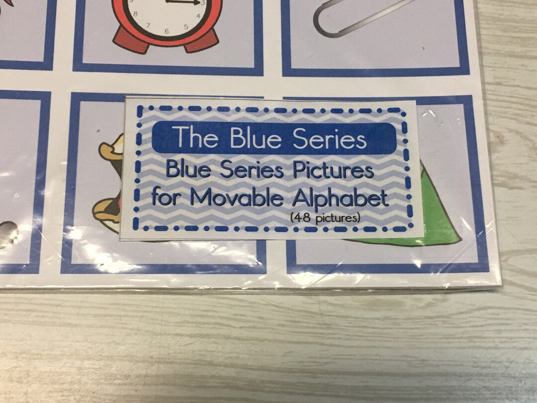 The Blue Series - Pictures for Moveable Letters- Montessori Materials ...
