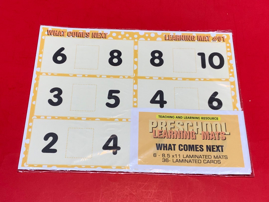 Numbers What Comes Next - Set of 6 Learning Mats /36 Cards - Laminated ...