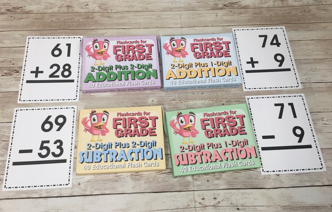 First Grade Addition Subtraction Bundle - Educational Flash Cards - Etsy
