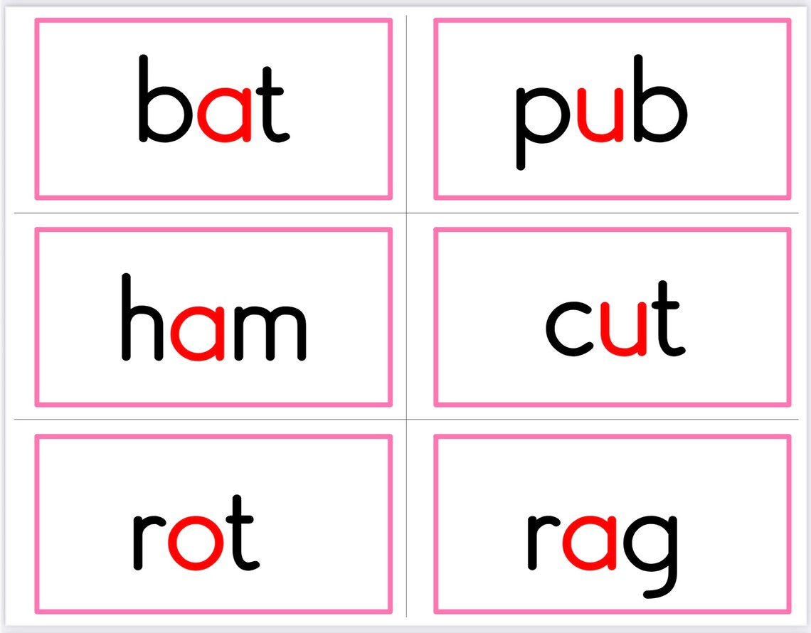 Pink Series - 24 CVC Word Families Booklets- Montessori Material for ...