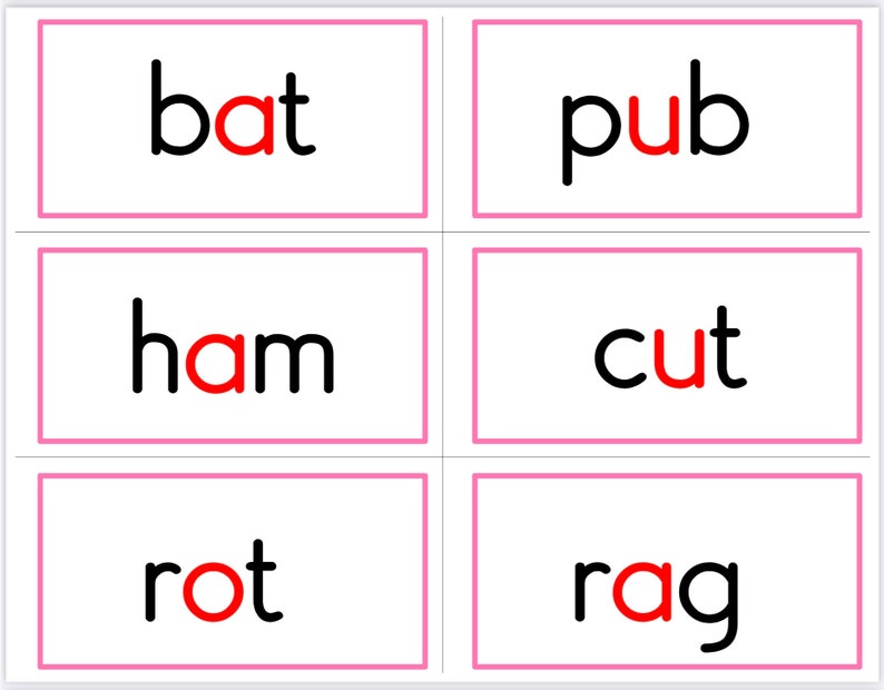 Pink Series - 24 CVC Word Families Booklets- Montessori Material for ...
