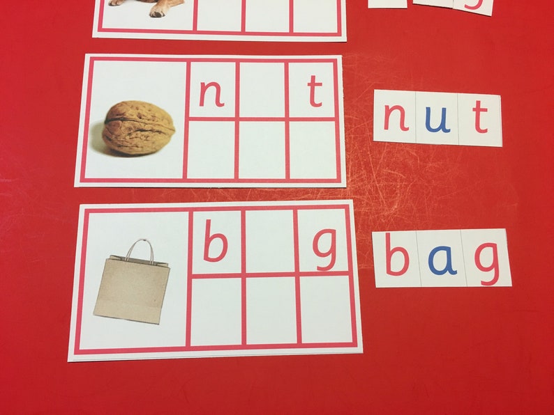 Pink Series Montessori Medial Sounds CVC WORD CARDS 45 | Etsy