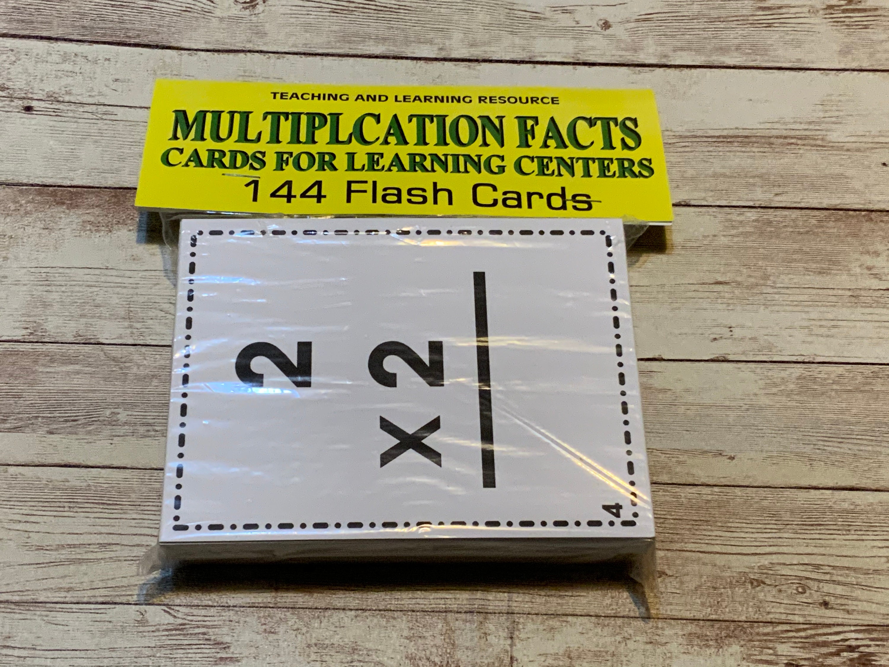 Multiplication Facts Cards for Learning Center Flash Cards Activity ...