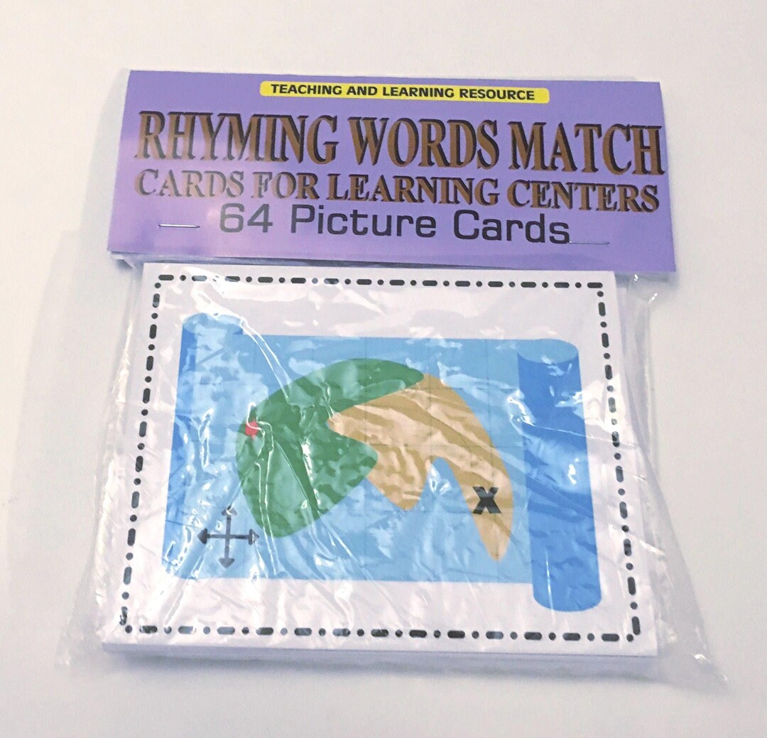 Rhyming Words Matching Game: Learning Center Activity Cards - Etsy