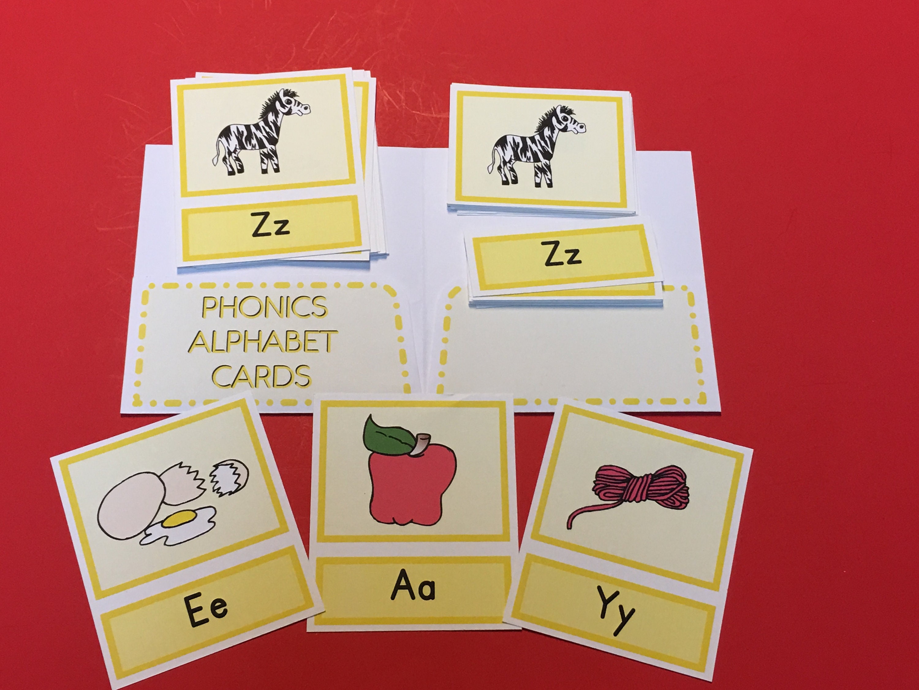 INSTANT DOWNLOAD Phonics Alphabet Cards Three Part Card Set and Folio ...
