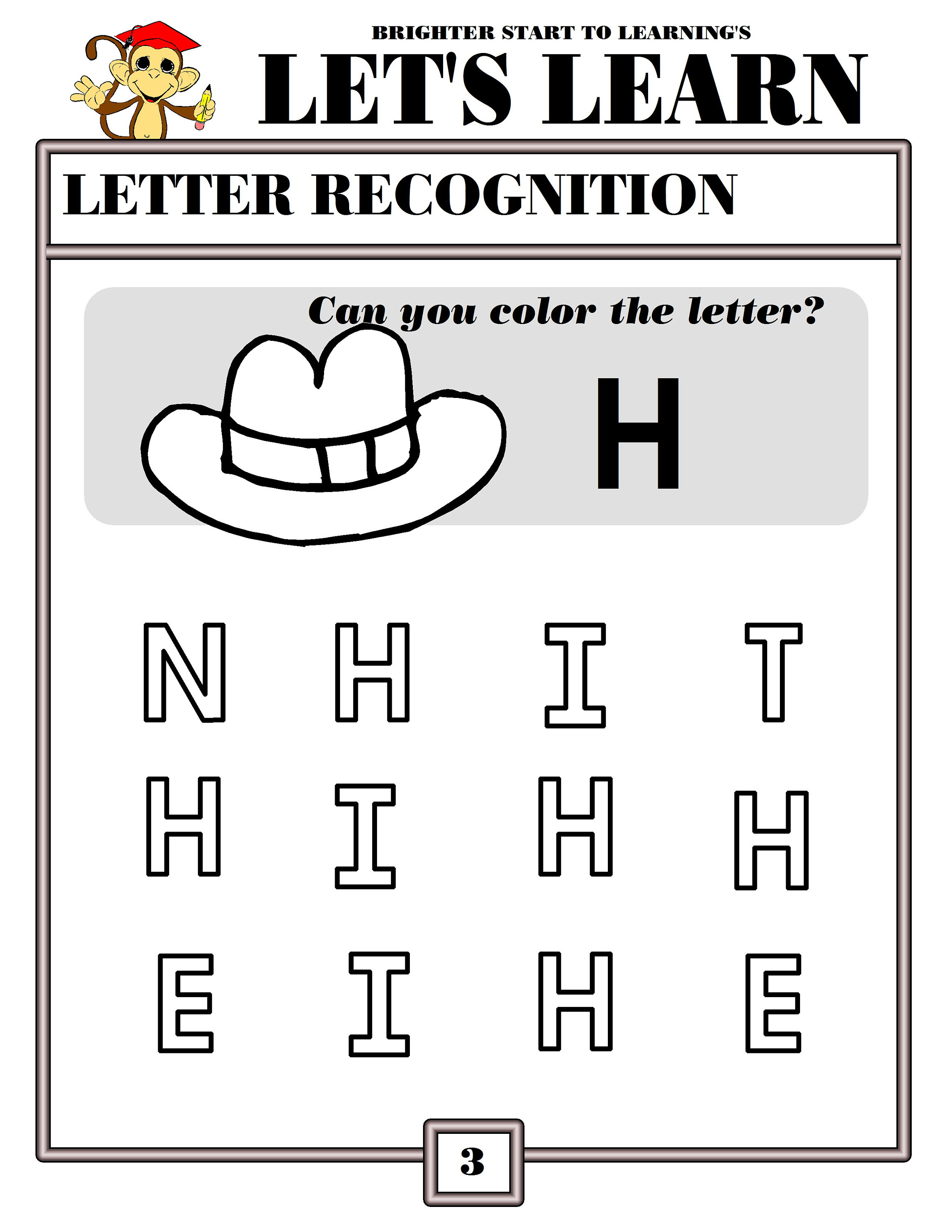 INSTANT DOWNLOAD BSTL Lets Learn Letter Hh Work - Etsy