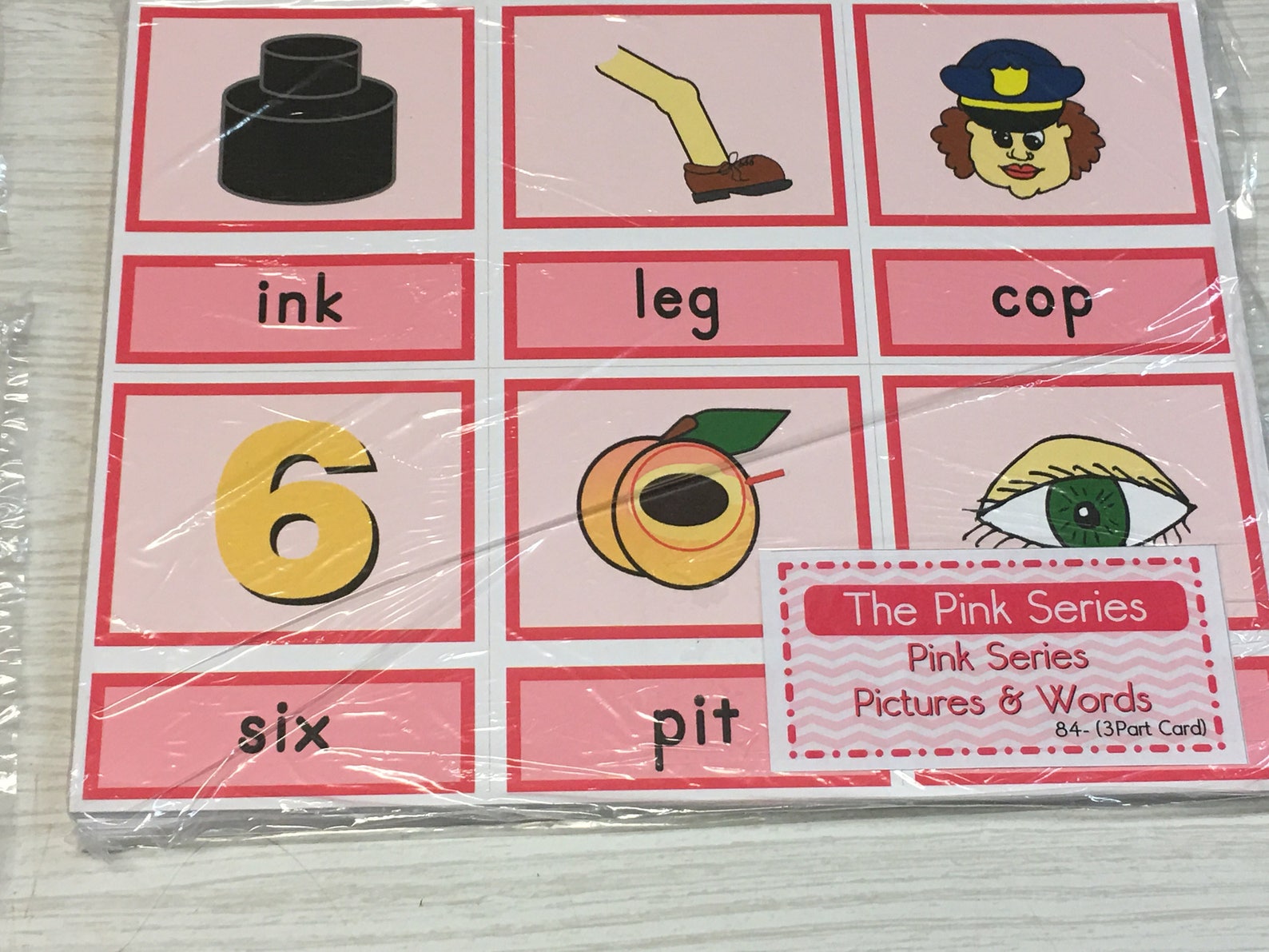 The Pink Series - Picture & Word - Three Part Card Set - 84 CVC Words ...