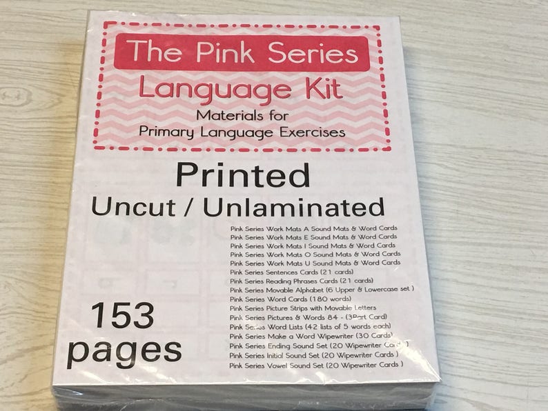 The Pink Series - Language Kit - Montessori Materials- (PRINTED ...