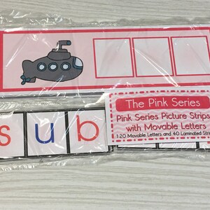 The Pink Series - Picture Strips With Movable Letters - Montessori ...