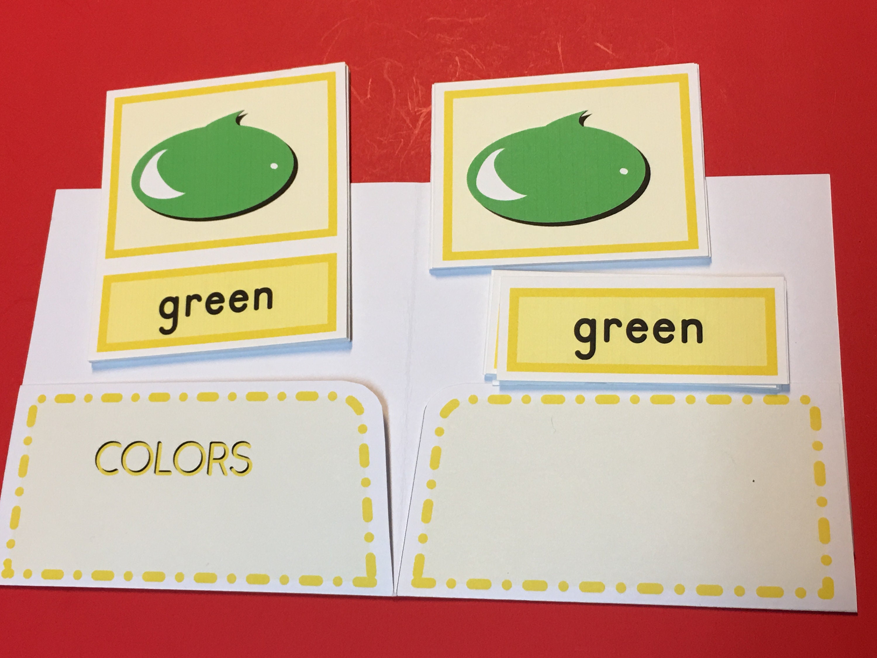 DESCARGA INSTANTE Colores Conjunto de tarjetas de tres partes y folio ...