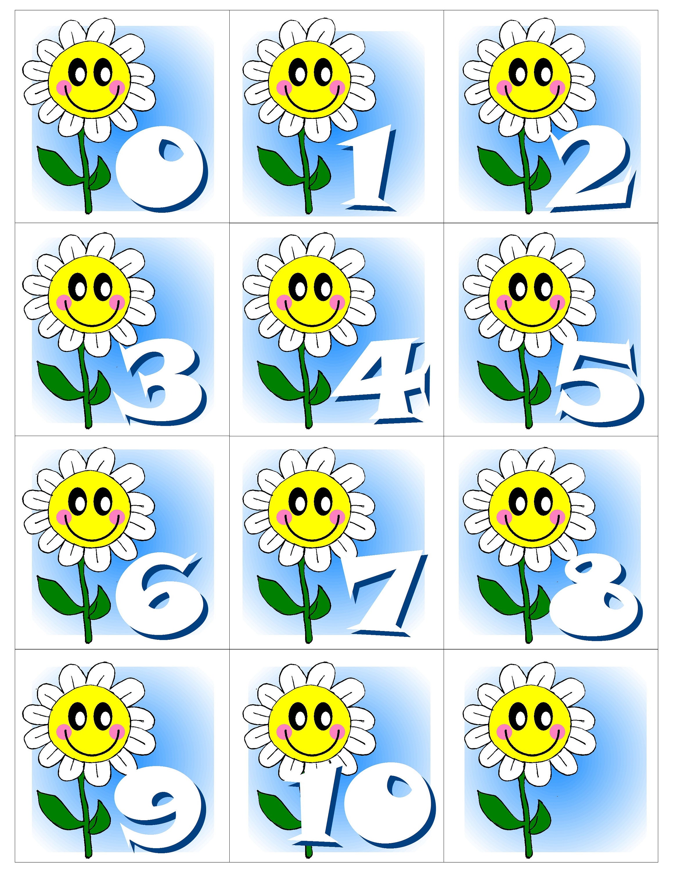INSTANT DOWNLOAD Flower 0-10 Number Cards Activity Set for - Etsy Italia