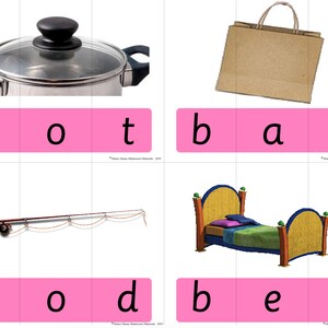 PINK SERIES | Montessori Activity - Cvc Puzzle Cards | Educational ...