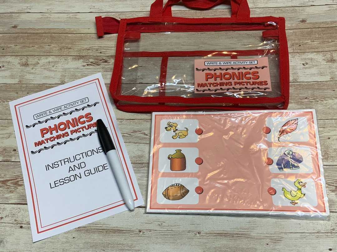 Write & Wipe Activity Set - Phonics Matching Pictures - Etsy