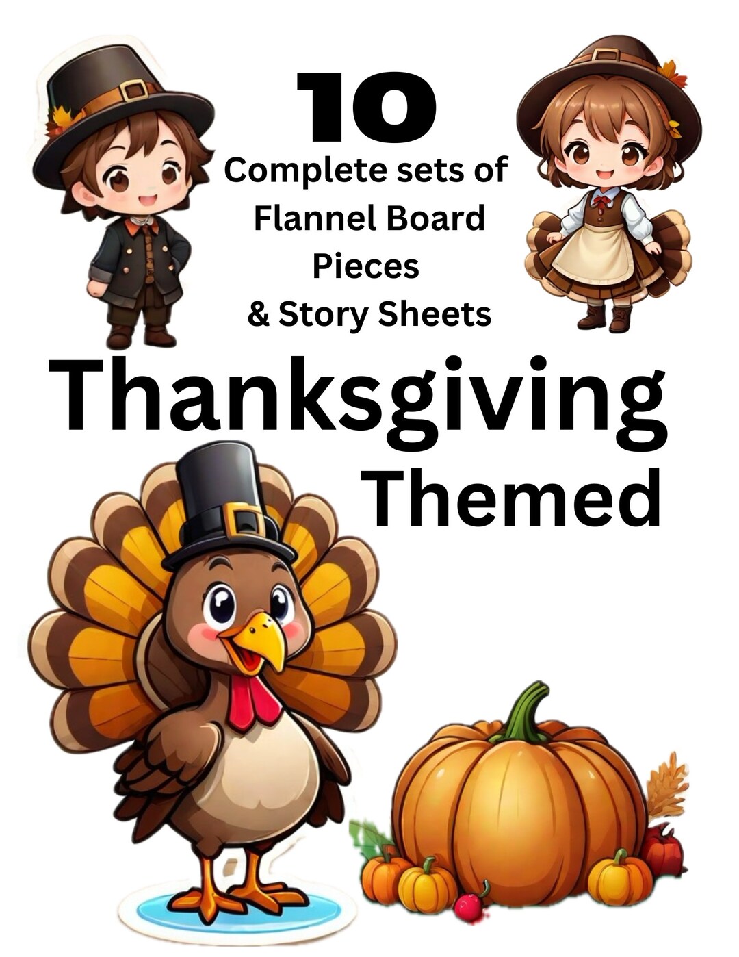 Thanksgiving Felt Board Story Set: Homeschool Learning (PRINTED) - Etsy