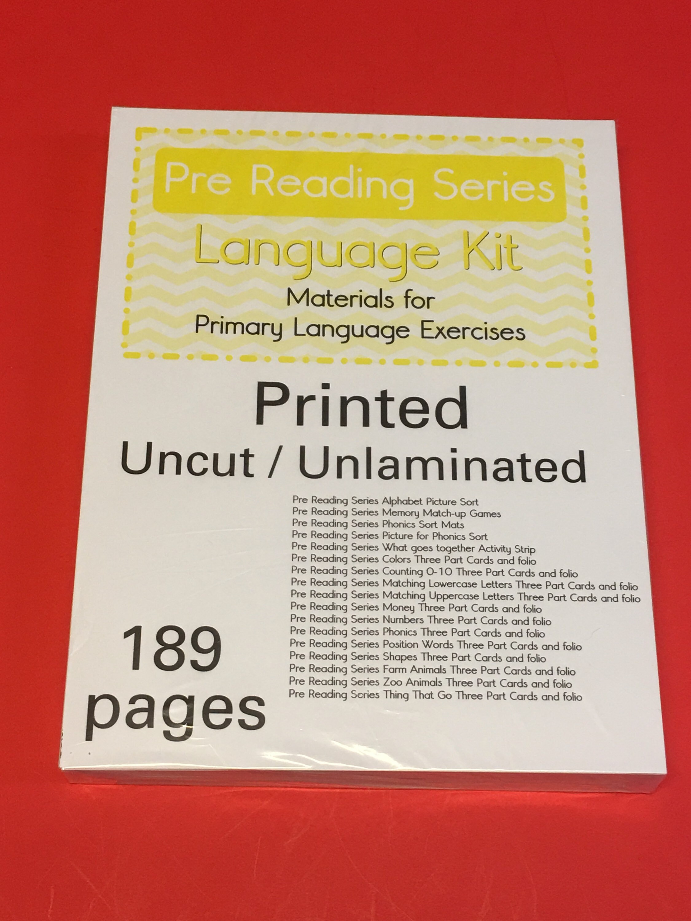 Pre Reading Series Language Kit Montessori Materials PRINTED Montessori ...