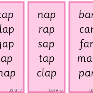 PINK SERIES | Montessori Activity - Word List | Educational Material ...