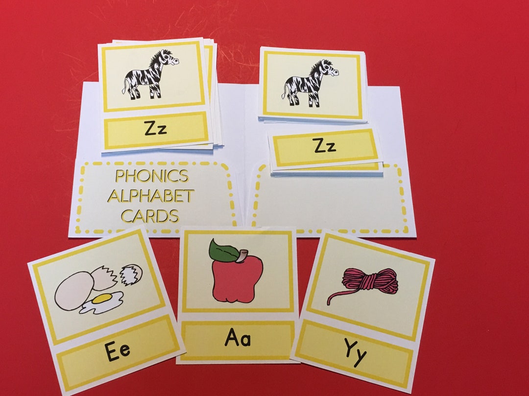 INSTANT DOWNLOAD - Phonics Alphabet Cards - Three Part Card Set and ...