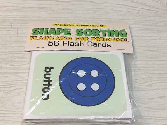 Shape Sorting Flash Cards for Preschool 52 Flash Cards - Etsy