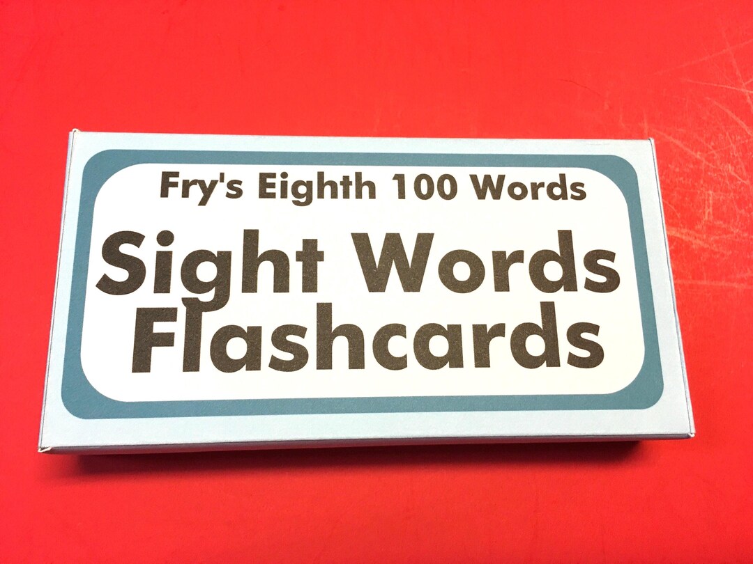 100 Flashcards - Fry”s Sight Words - 8th Hundred Words Flash Cards - Etsy