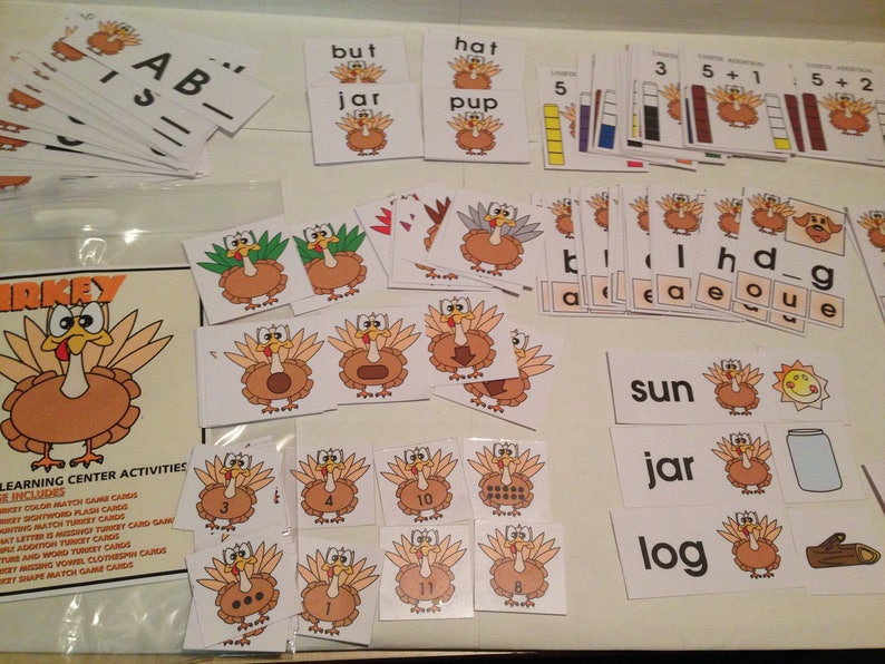 Turkeys Themed Activities Package for Learning Centers Perfect for ...