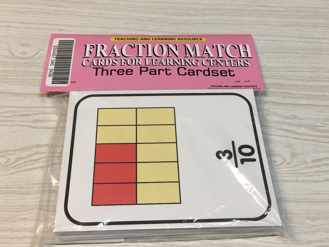 Fractions Match: Three Part Card Set for Learning Centers - Etsy
