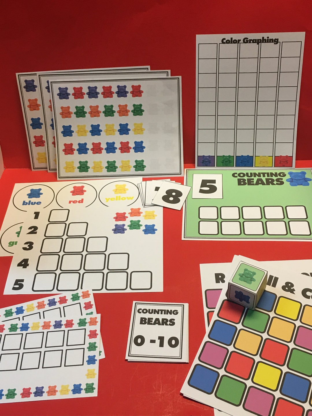 Counting Bears Learning Mats - Laminated Bundle - Pre School ...