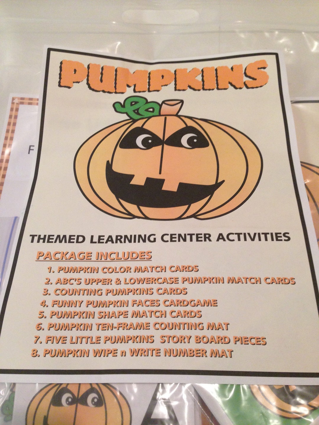 Pumpkin Themed Learning Activities: Preschool Kindergarten Homeschool ...