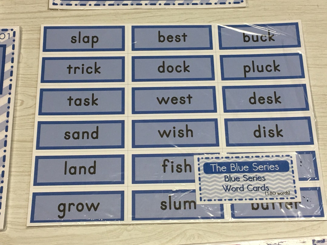 The Blue Series - Word Cards (180 Words) - Montessori Material for ...