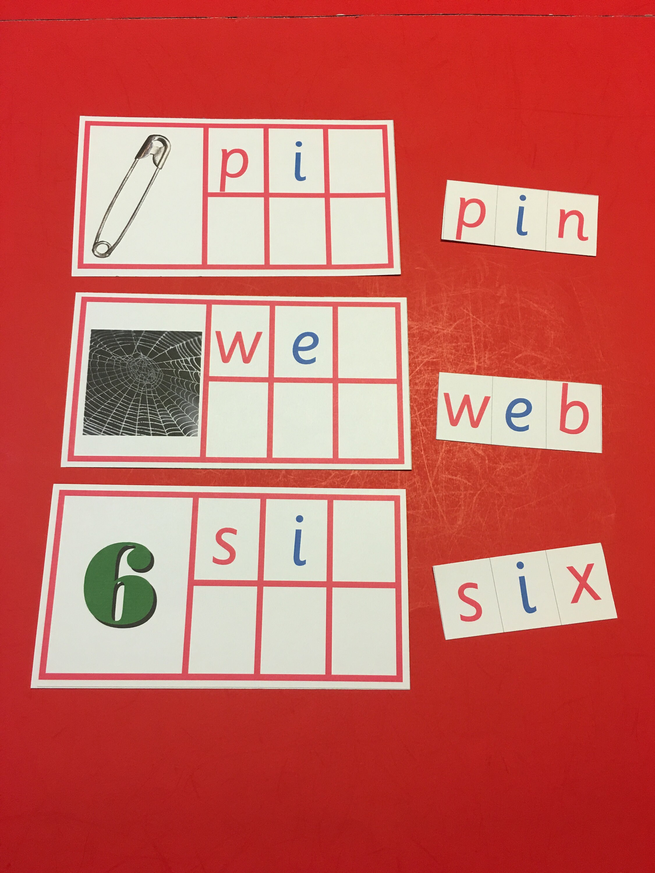 Pink Series Montessori Ending Sounds CVC WORD CARDS 45 Laminated Cards ...