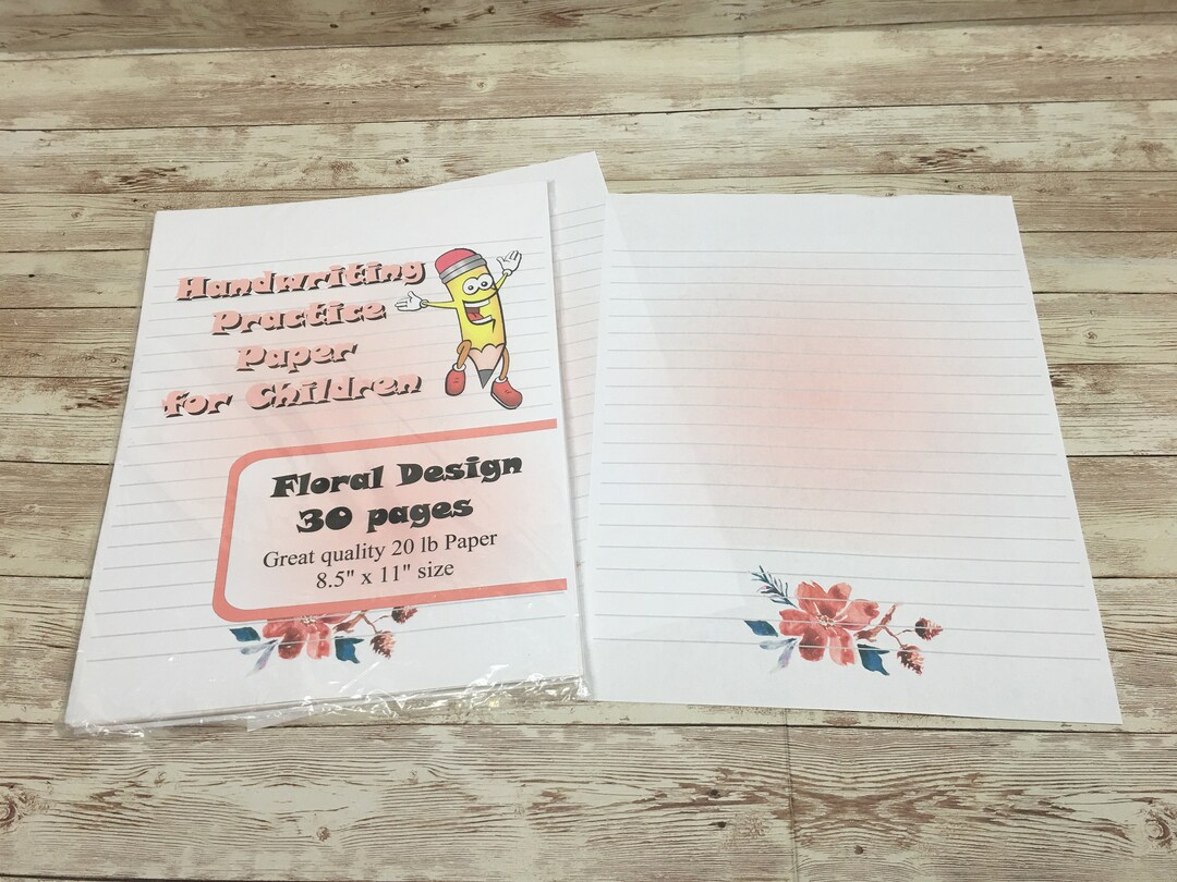 Floral Designs - Handwriting Paper for Children - Etsy