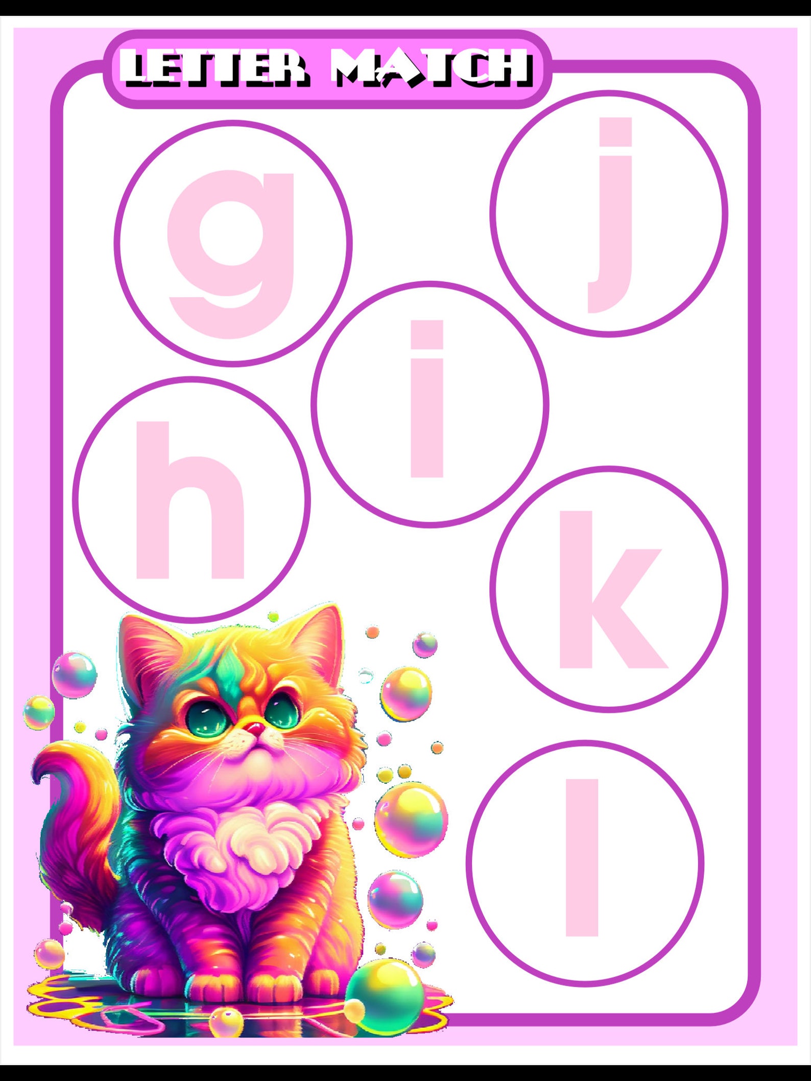 Preschool Learning Games - Pretty Kitty Cat Bubble Match | Uppercase ...