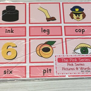 The Pink Series - Picture & Word - Three Part Card Set - 84 CVC Words ...