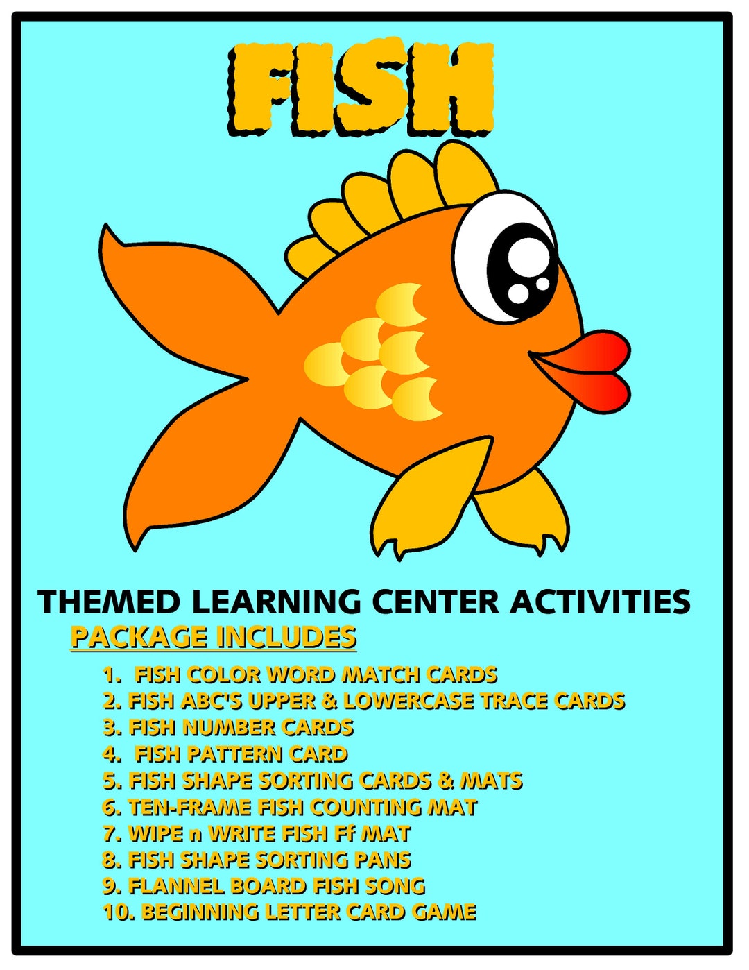 INSTANT DOWNLOAD - Fish - Themed Activities Package for Learning ...