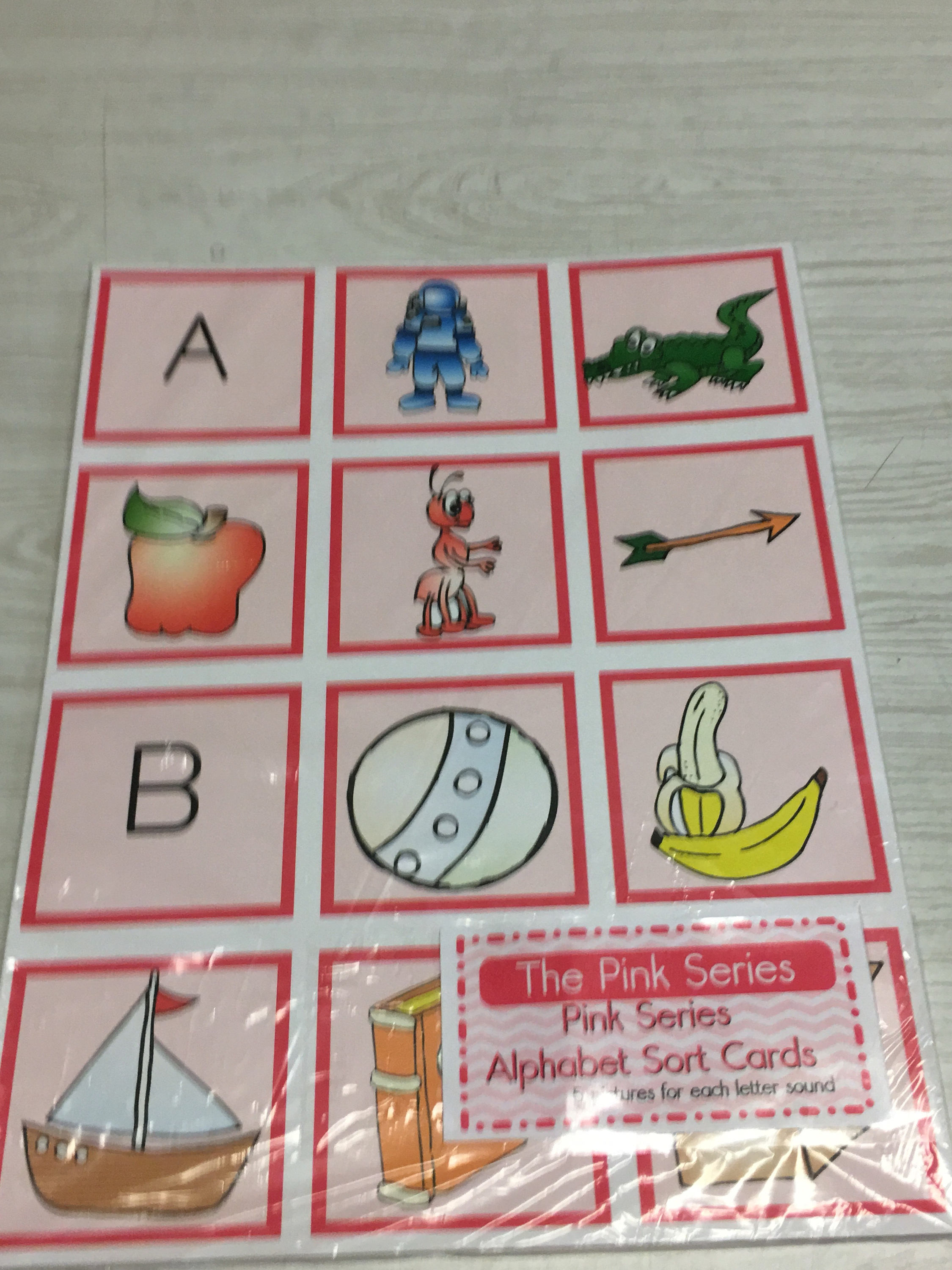 The Pink Series Alphabet Sort Card 180 Cards Montessori Material for ...