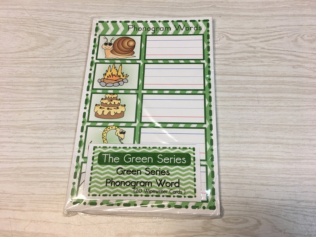 The Green Series - Phonogram Words Set (20 Wipewriter Cards ...