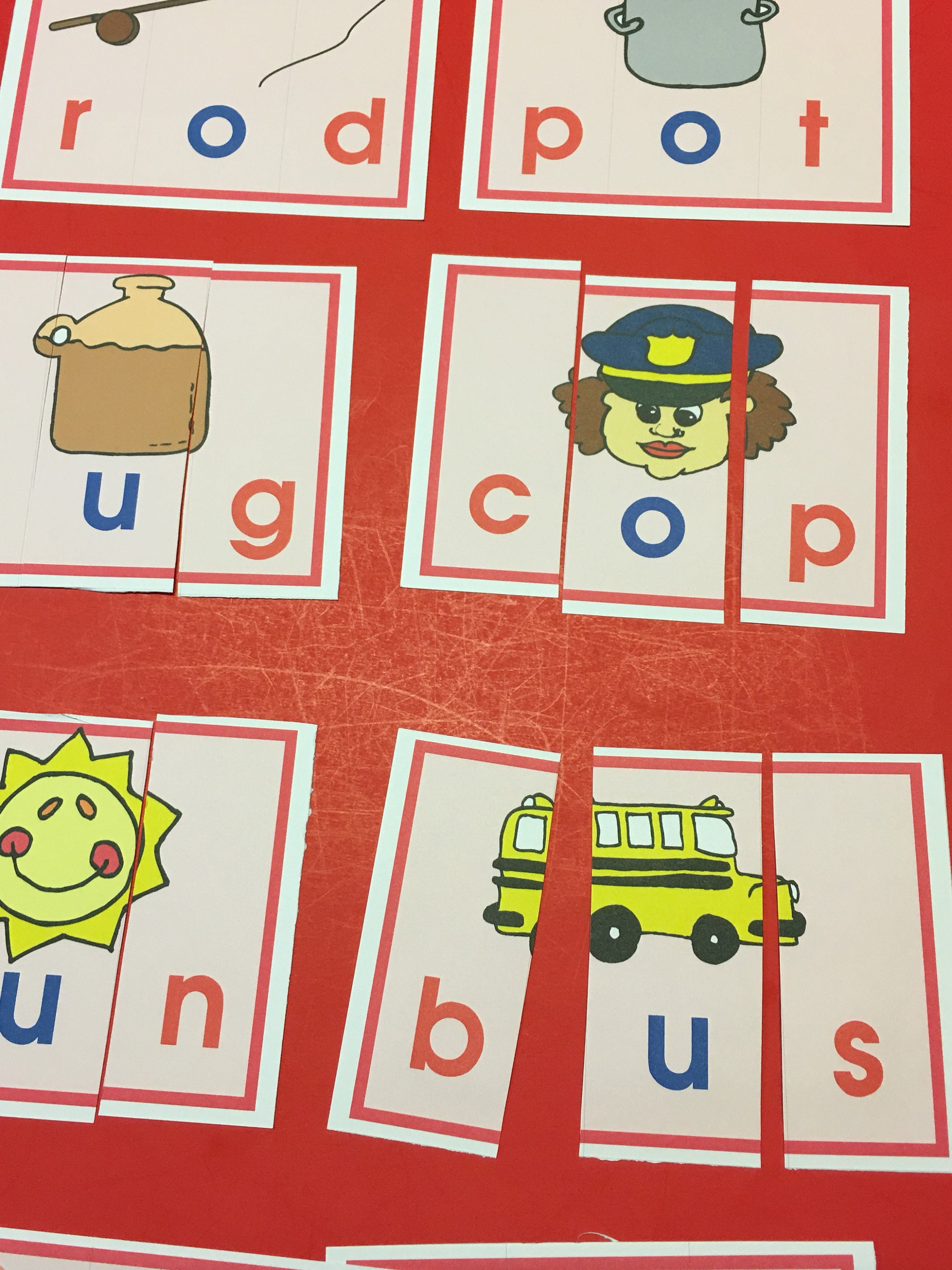 Pink Series Montessori CVC WORDS Puzzles Laminated card | Etsy