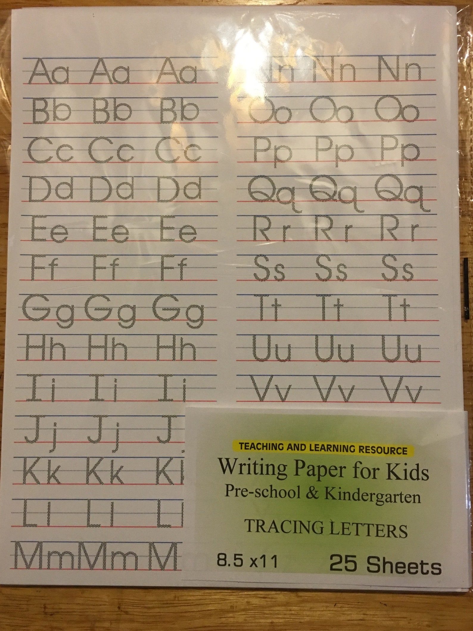 Writing Paper for Kids - Tracing Letters - 11 X 8.5 In, 20 Lb, 25 ...