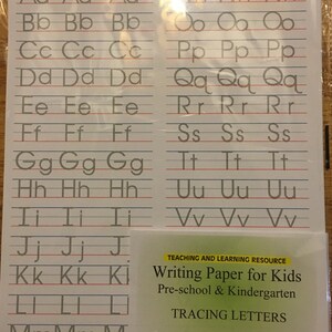 Writing Paper for Kids - Tracing Letters - 11 X 8.5 In, 20 Lb, 25 ...