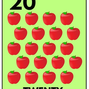 20 Printable Numbers Posters for Numbers 1-20. Wall Charts Classroom ...