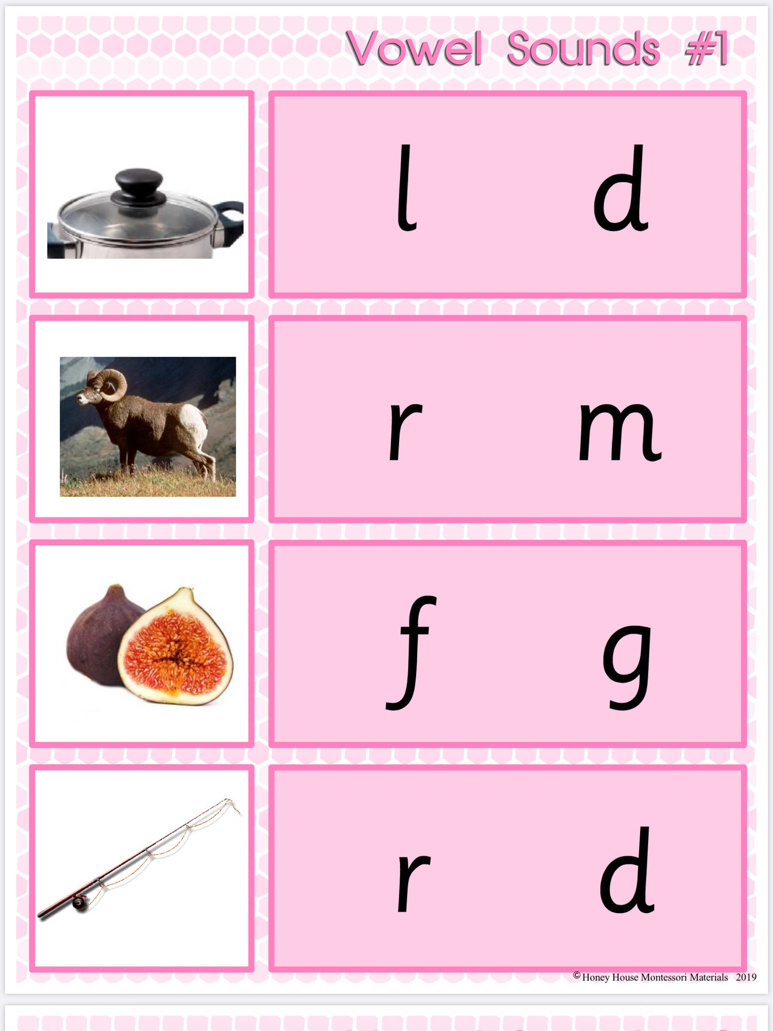 PINK SERIES Montessori Activity Vowel Sounds Educational - Etsy