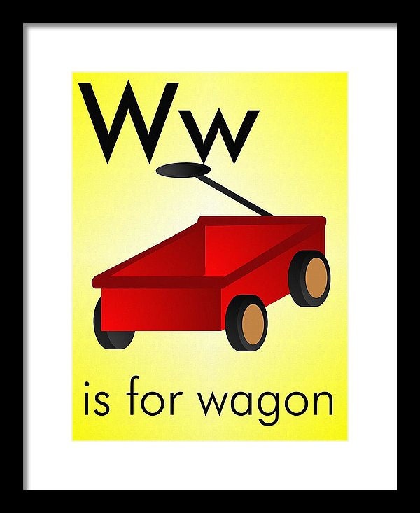 W is for Wagon , Wall Flashcards, Nursery Print, Instant Download, Kids ...