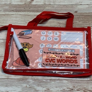 Write & Wipe Activity Set -build a Word CVC Words - Etsy