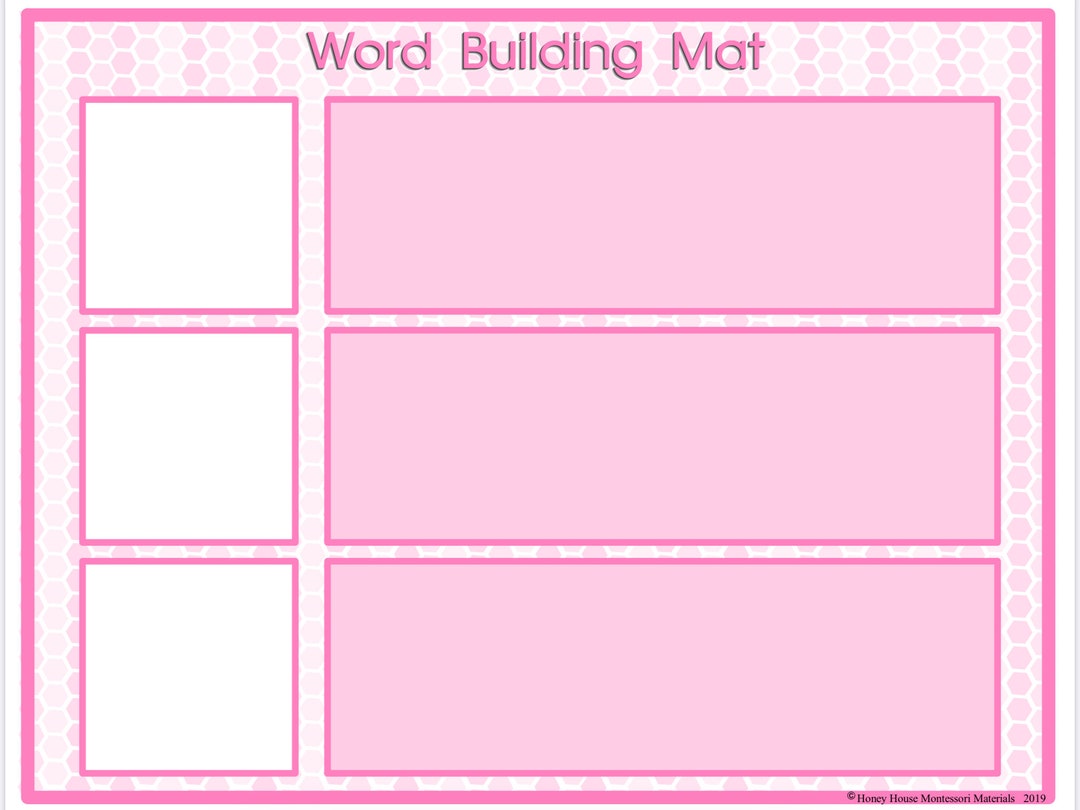 PINK SERIES | Montessori Activity - Workmats With Word and Picture ...
