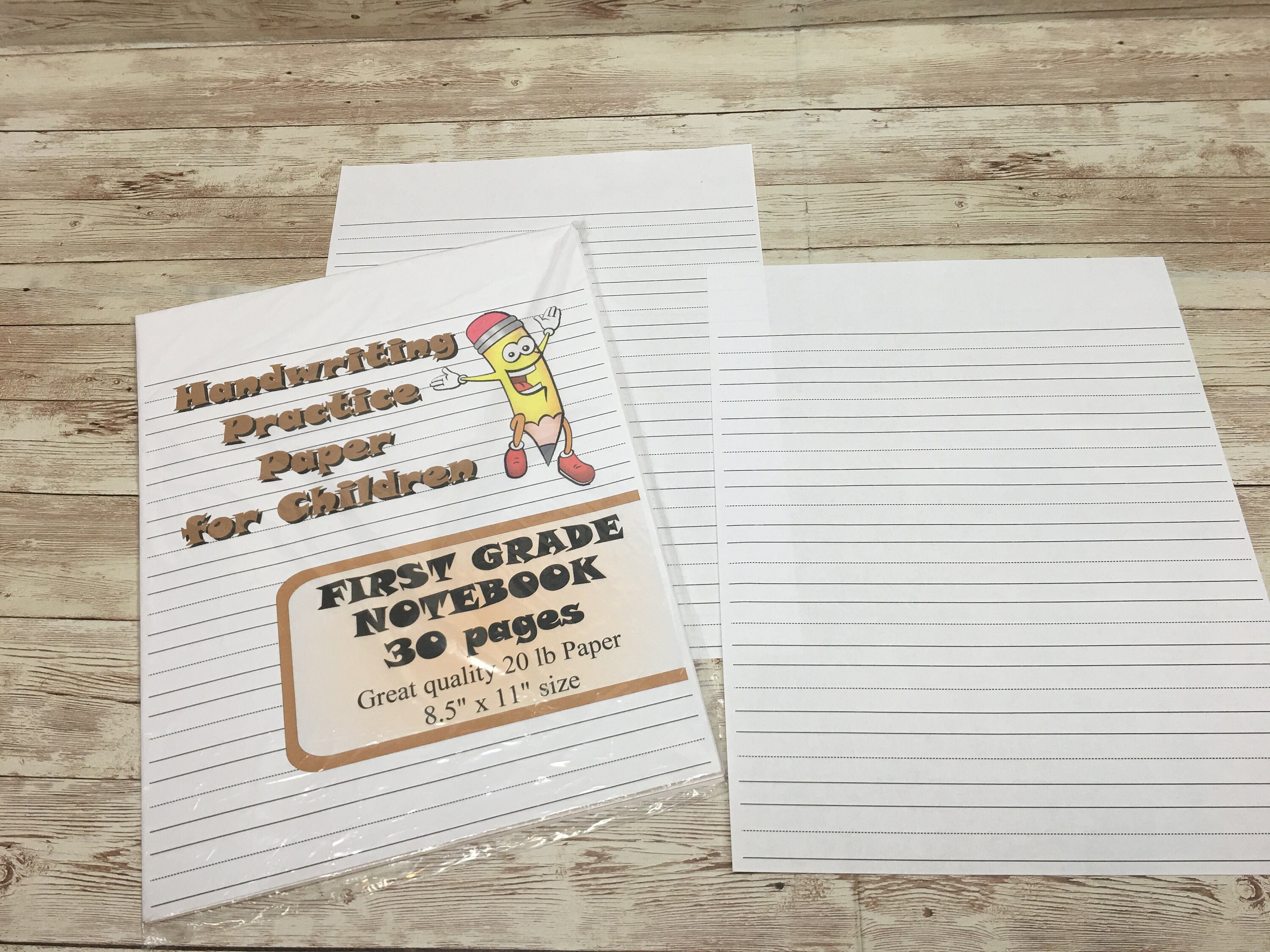 First Grade Notebook - Handwriting Paper for Children - Etsy