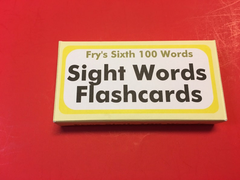 100 Flashcards - Fry's Sight Words - 6th Hundred Words Flash Cards - Etsy